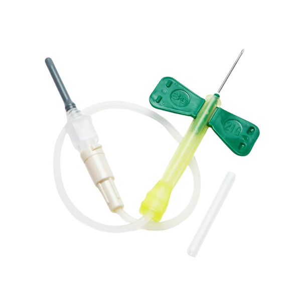 Safety Butterfly Needle 21G x 3/4" with Adaptor | LabMedUSA