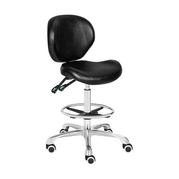 Round High Bench Stool with Back Support – Adjustable 24" x 24" | LabMedUSA